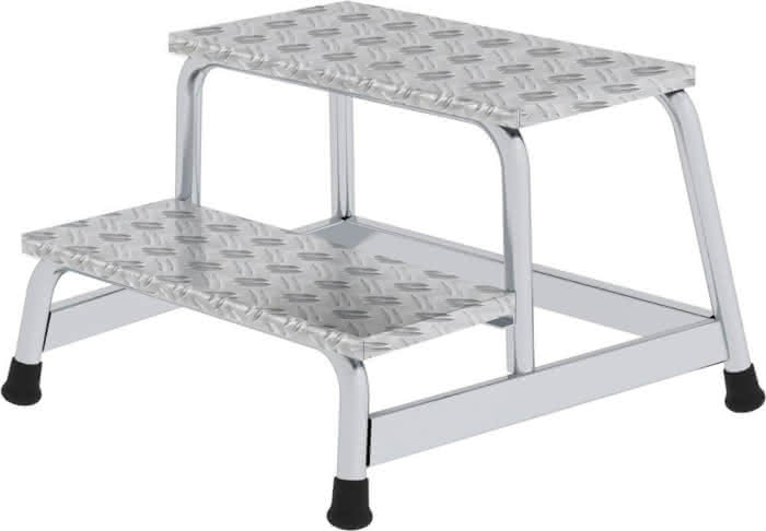 Alu-Arbeitspodest / starr,2 Stufen / Podesthöhe 0,40 m | Aug. Heseding GmbH